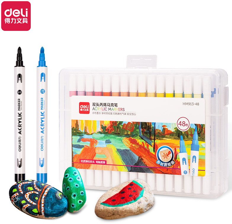 აკრილის მარკერი Deli 48 ფერი · საკანცელარიო