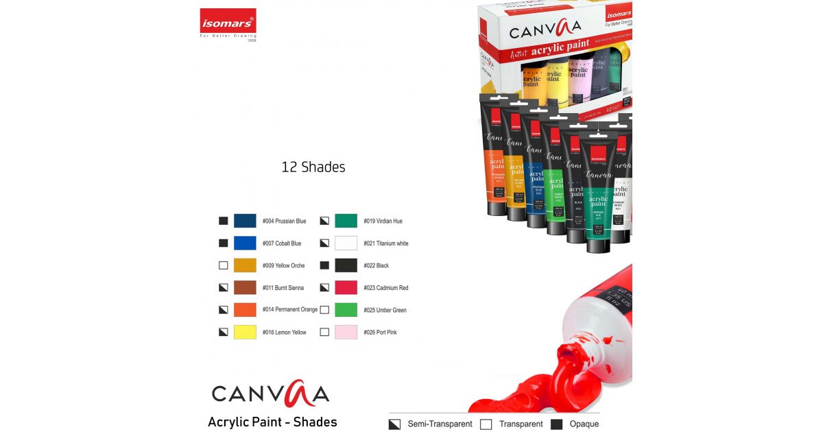 Acrylic Color Pack Isomars 100ml 12 Colors · Stationery