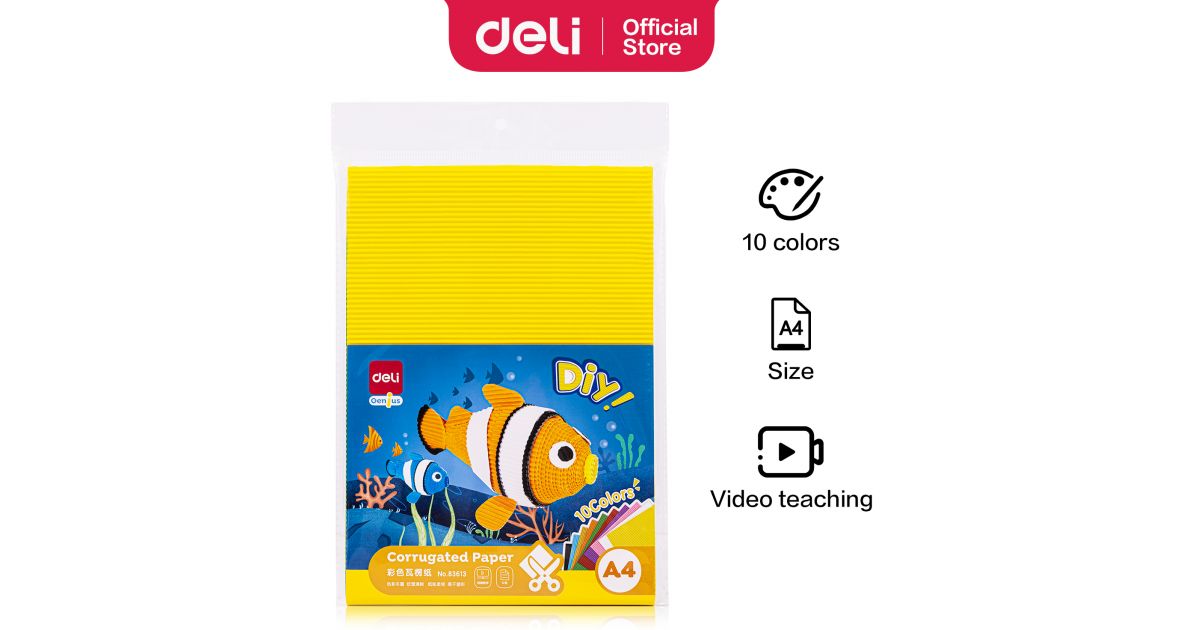 Corrugated paper Deli A4 10 Sheets 10 Colors · Stationery