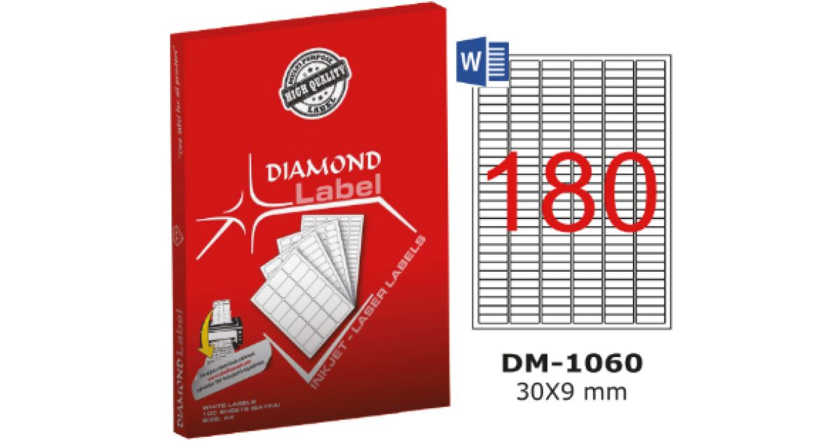 Laser Label 180 DIAMOND 30x9mm A4 100 Sheets · Stationery