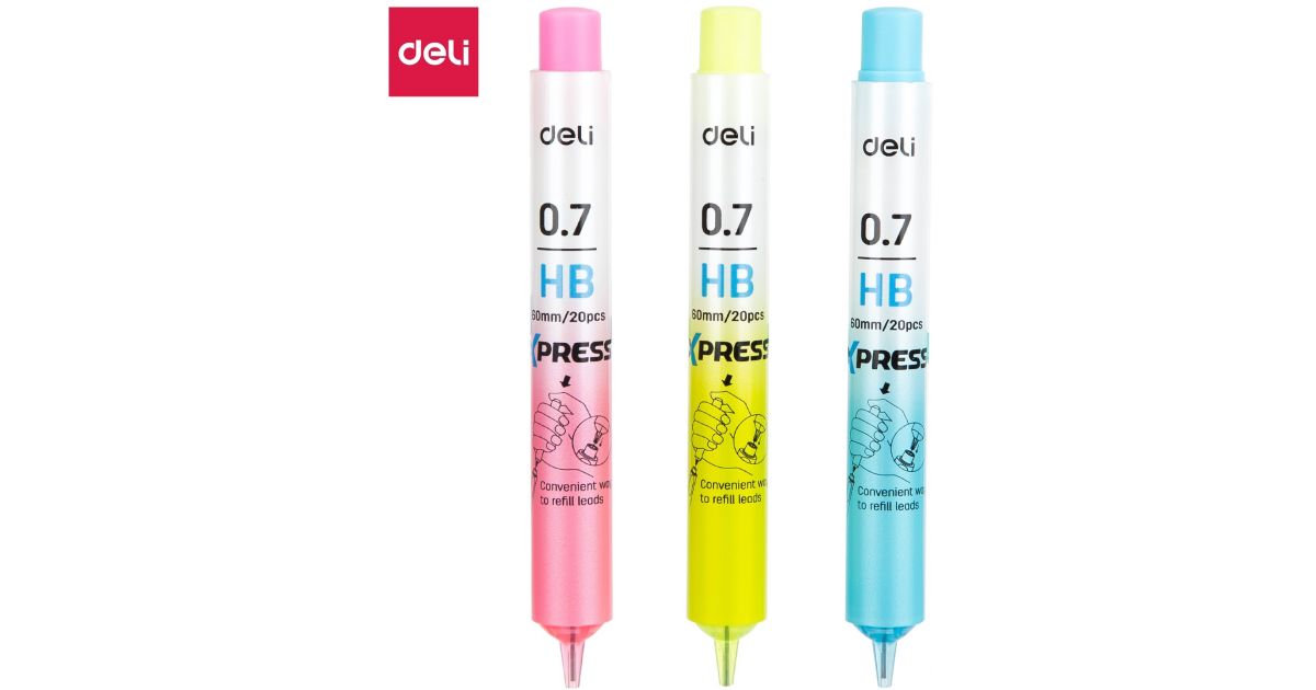 Mechanical Pencil leads HB Deli 0.7mm Tip 20 Pieces · Stationery